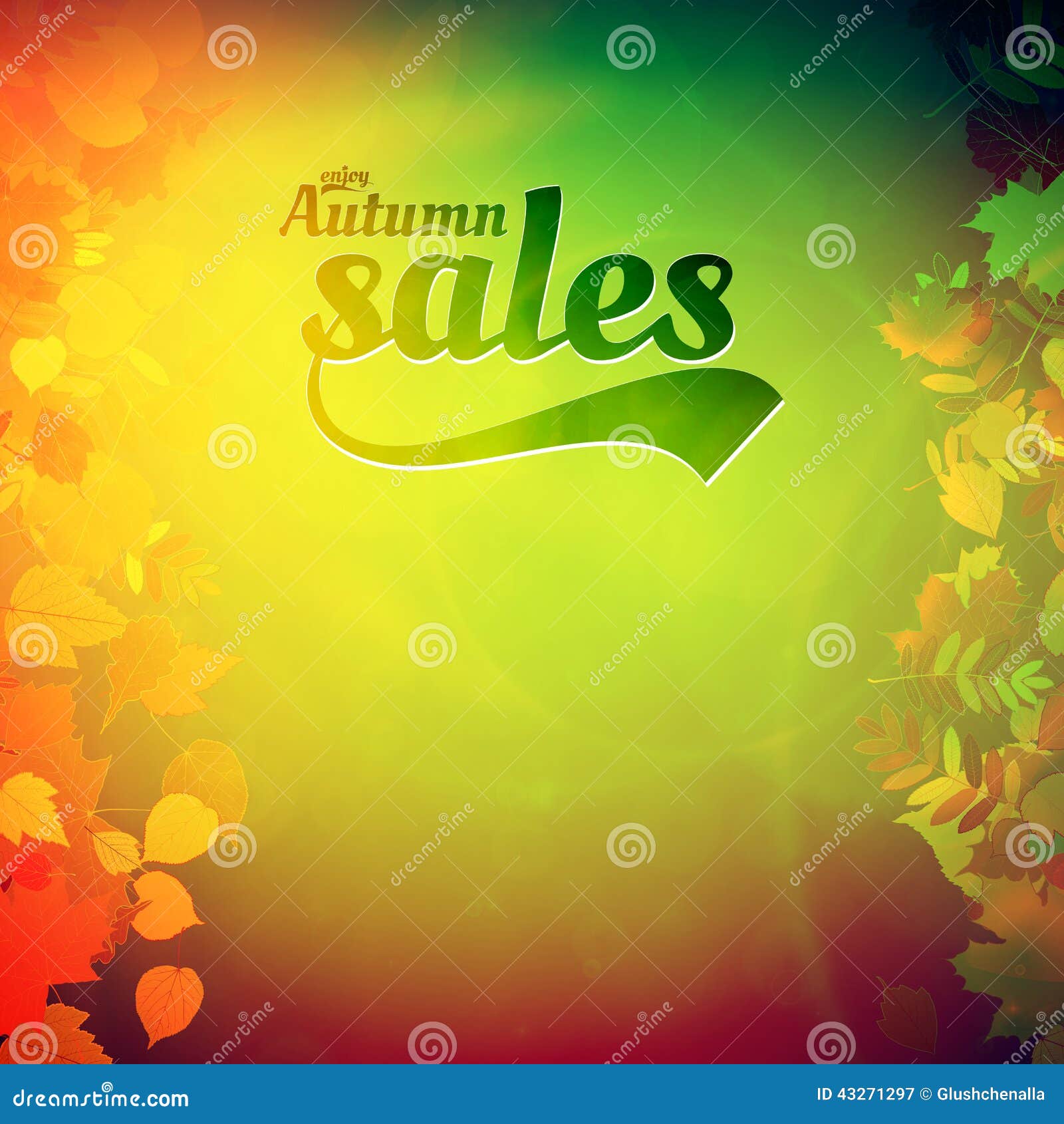 Autumn Sale Design Template. Stock Vector - Illustration of border ...