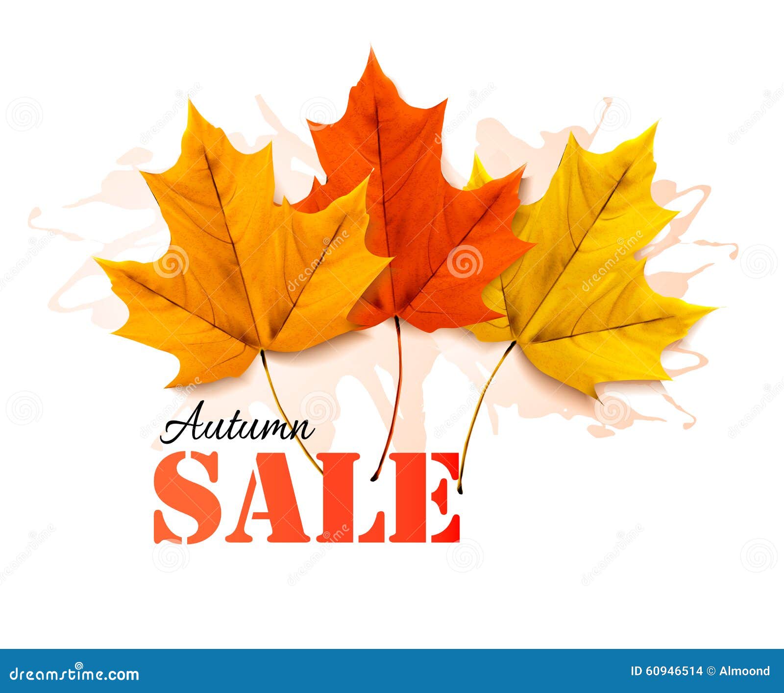 Autumn Sales Banner with Colorful Leaves. Stock Vector - Illustration ...