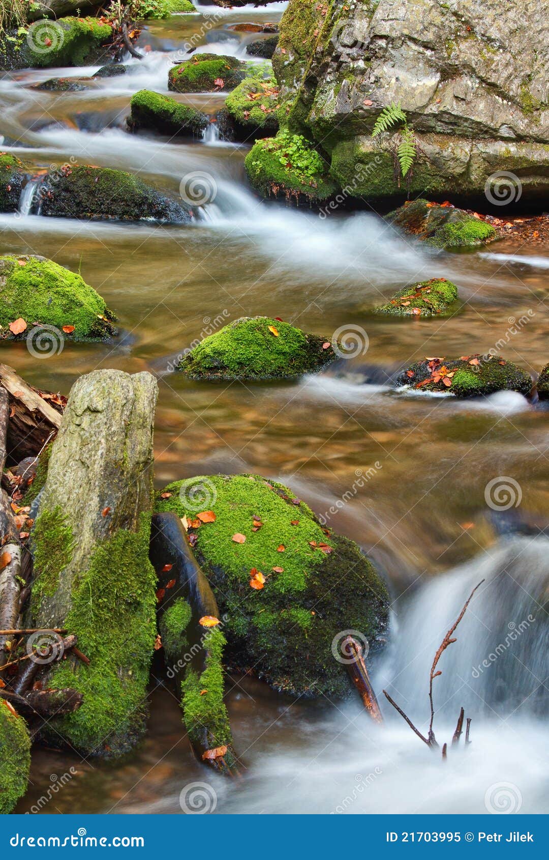 Autumn Scene with Cascading Waterfall Stock Image - Image of serene ...
