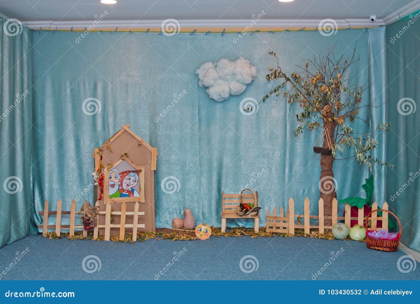 Autumn Scene. Scene for Kids. the Tale of the Red Cat Editorial ...