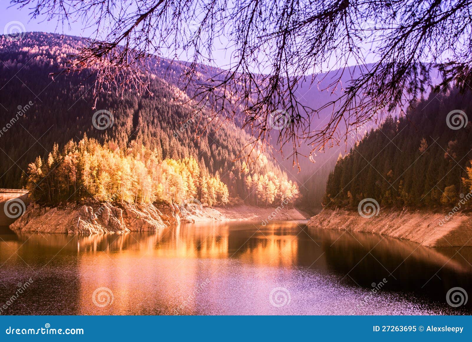 Autumn scenery on the lake stock image. Image of falling - 27263695