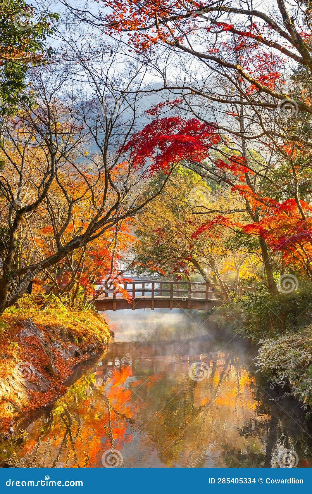 Autumn Scenery in a Park in the Famous Yufuin Resort Town Stock Photo ...