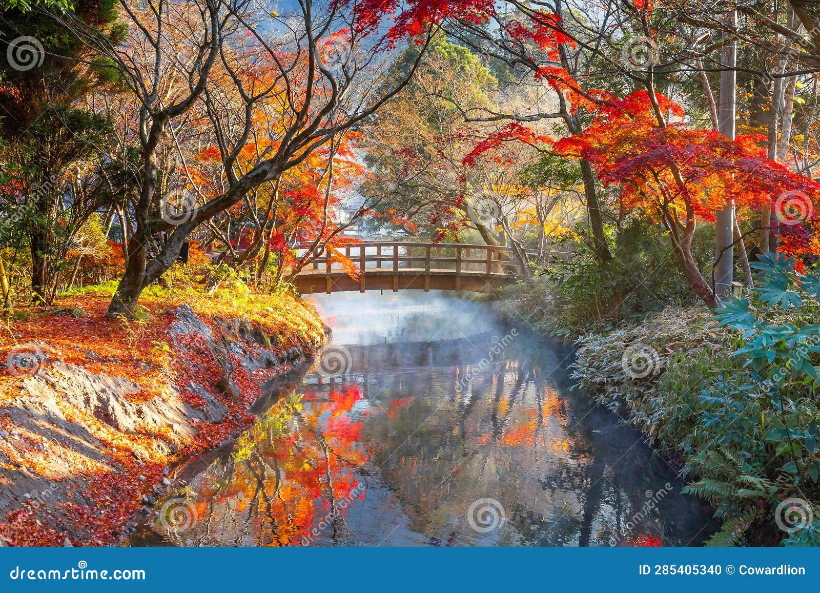 Autumn Scenery in a Park in the Famous Yufuin Resort Town Stock Photo ...