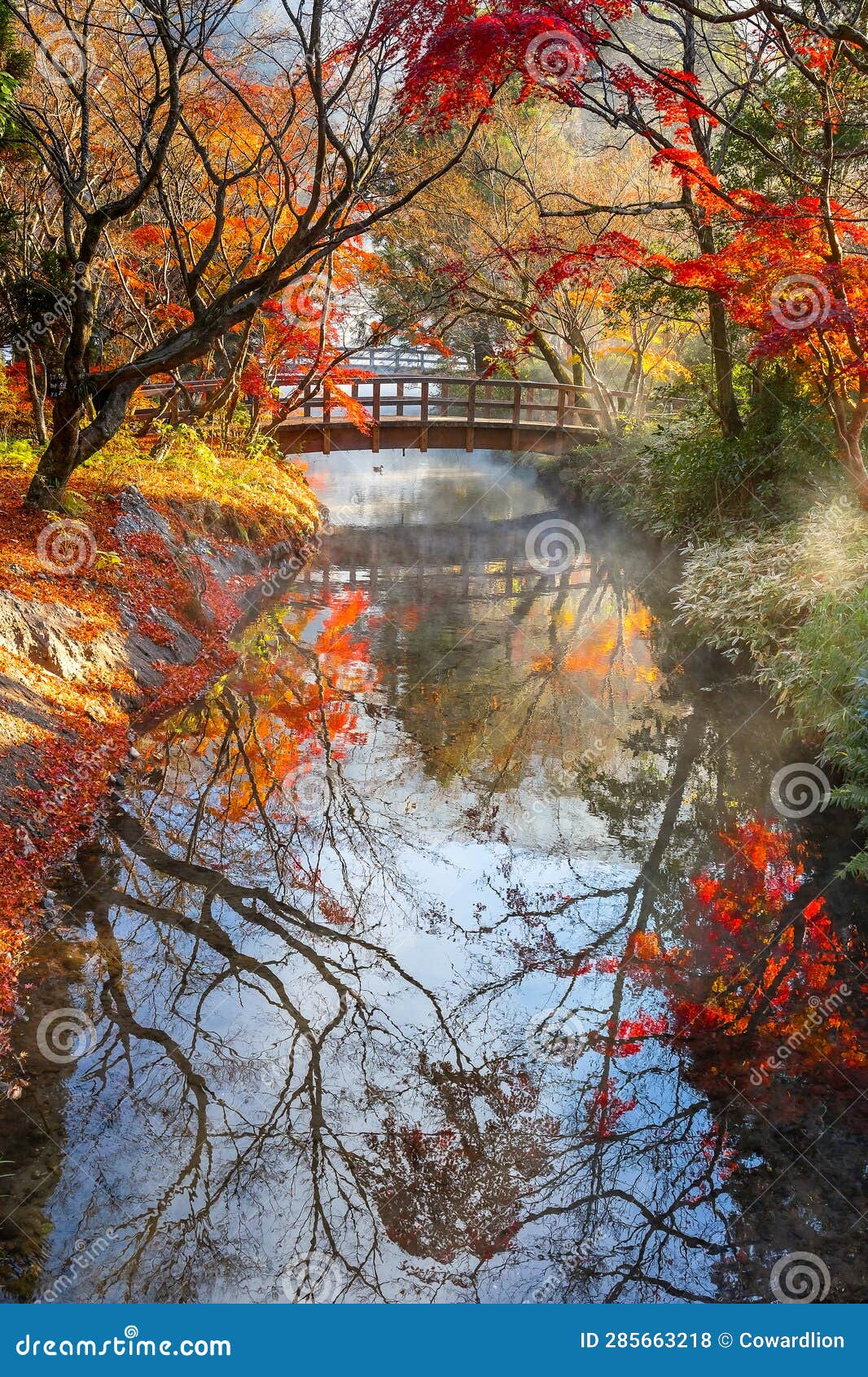 Autumn Scenery in a Park in the Famous Yufuin Resort Town Stock Photo ...