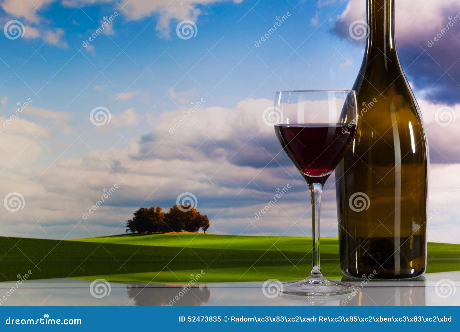 Autumn Scenery and Wine Glasses Stock Image - Image of scenic ...