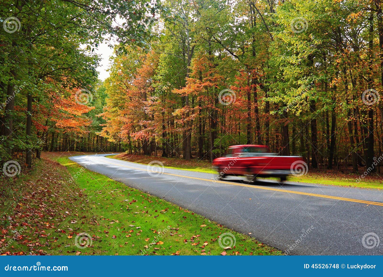 Autumn Scenic Drive stock photo. Image of avenue, woods - 45526748