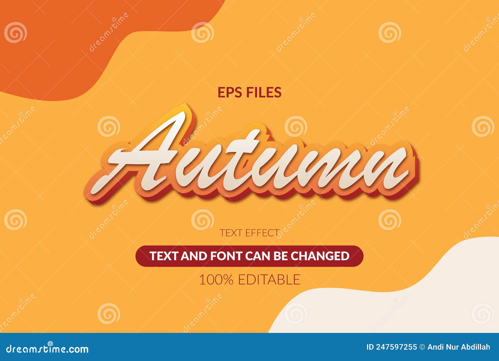 Autumn Script Season Fall Editable Text Effect. Eps Vector File Stock ...