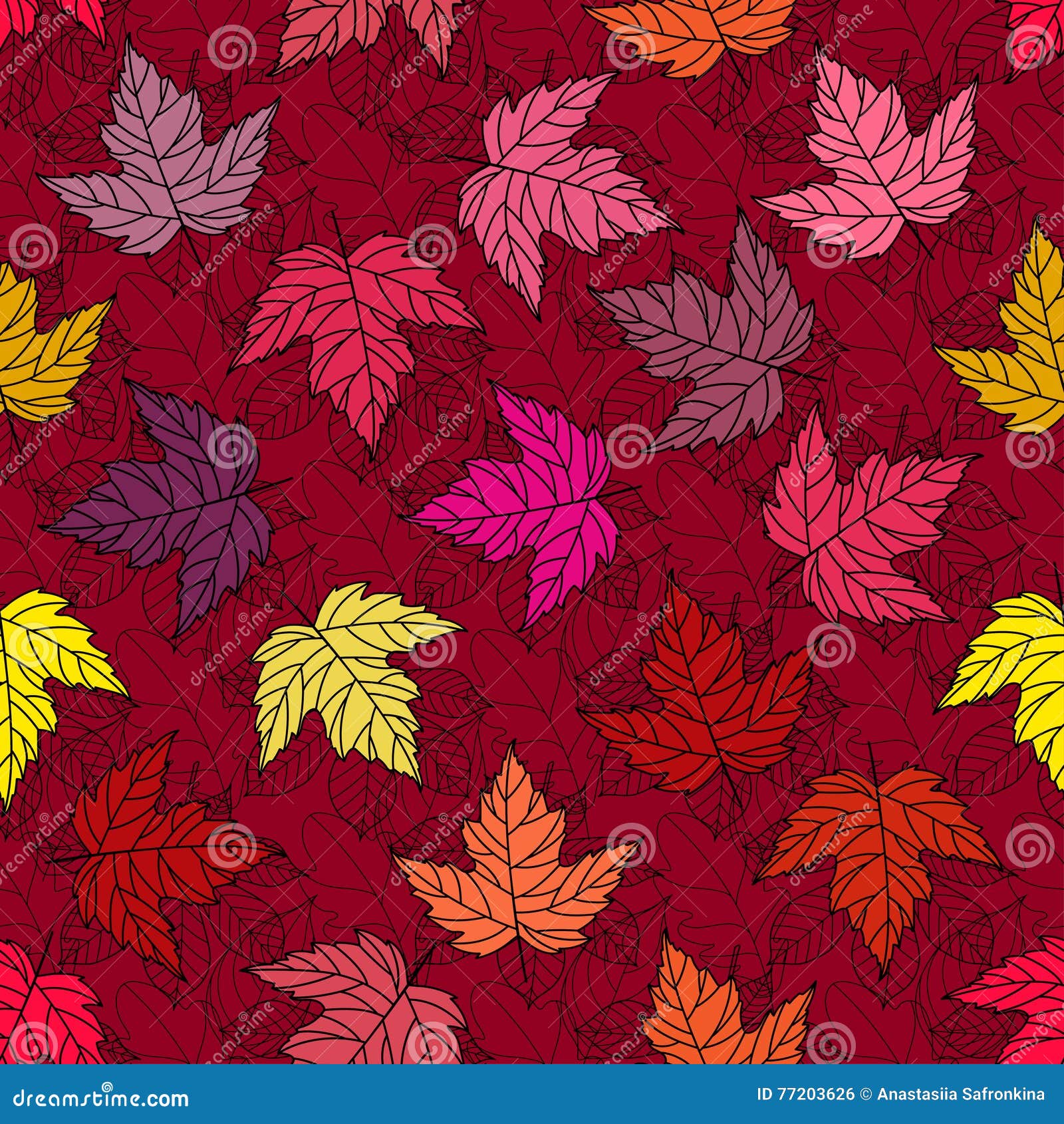 Autumn Seamless Leaf Pattern 10 Stock Illustration - Illustration of ...