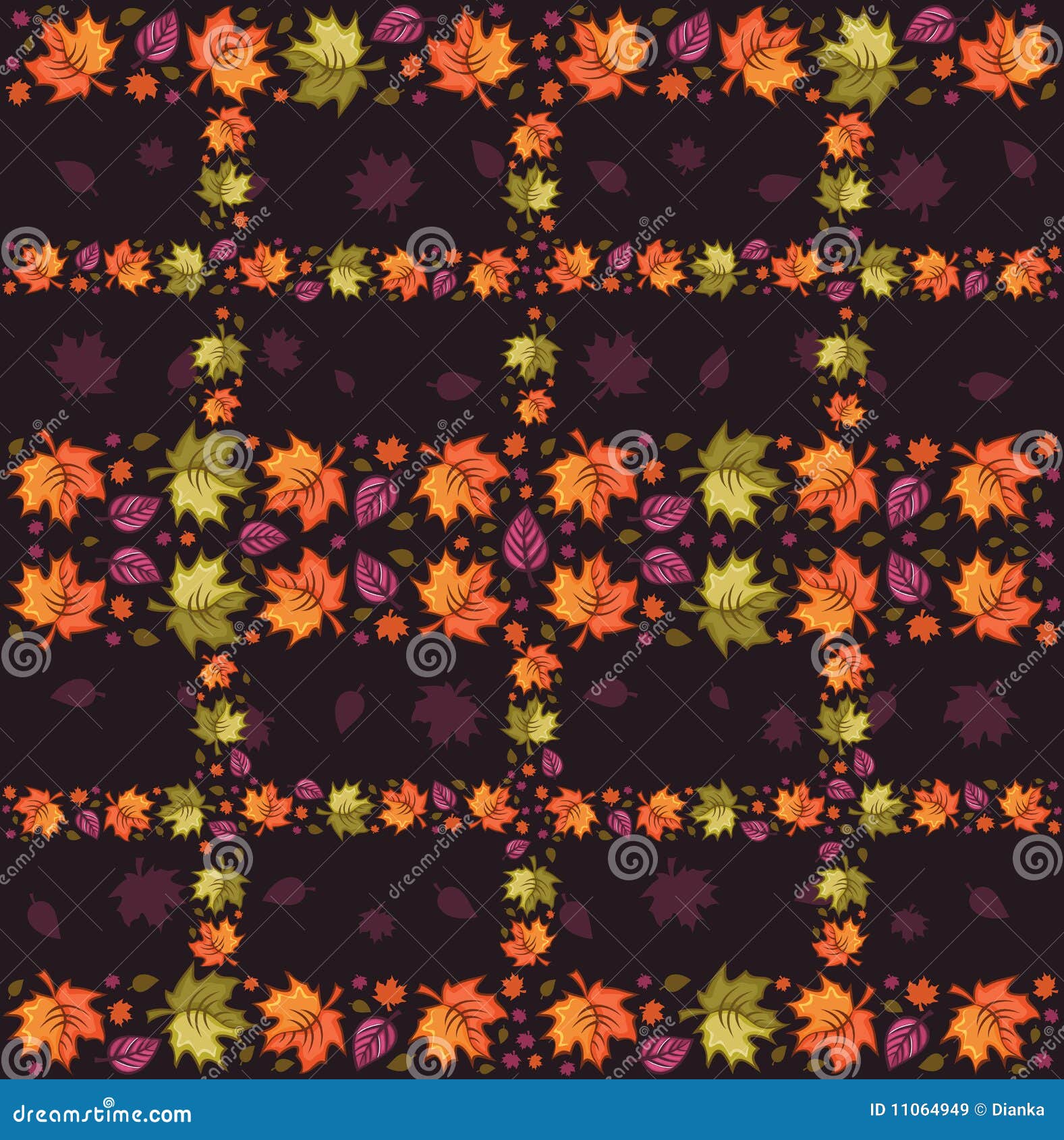 Autumn Seamless Pattern 3 stock vector. Illustration of foliage - 11064949