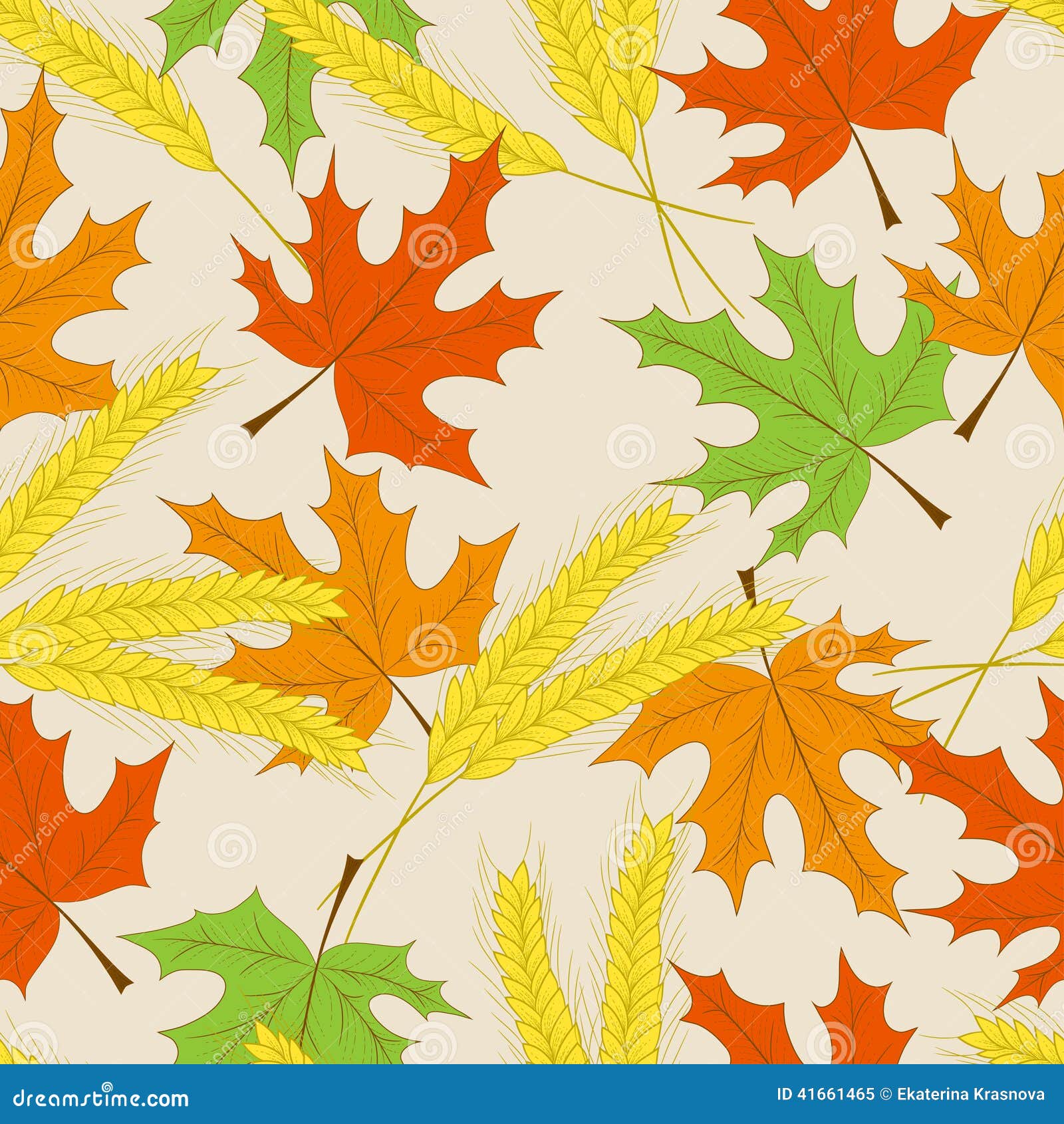 Autumn seamless pattern stock vector. Illustration of background - 41661465