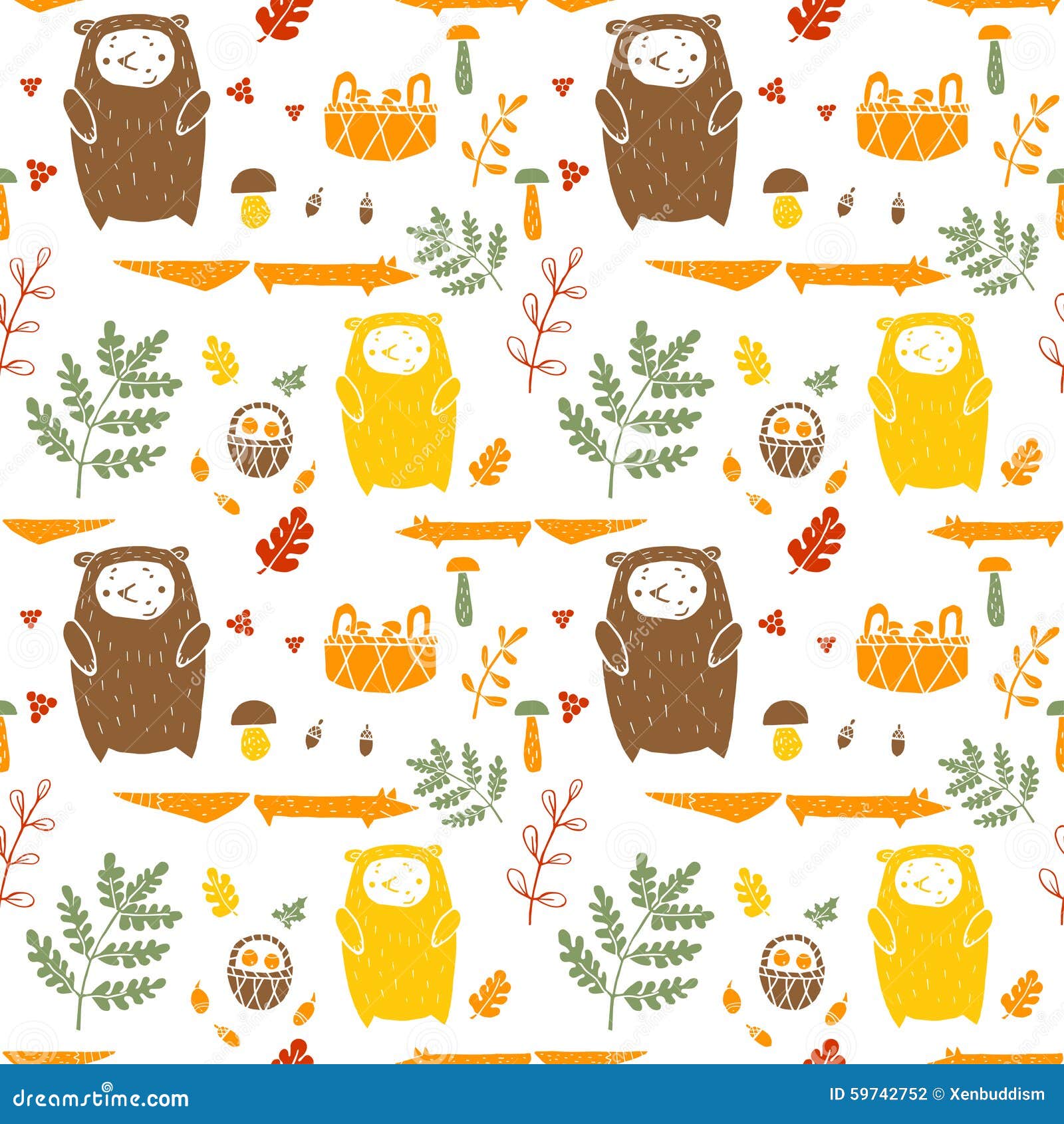 Autumn seamless pattern stock illustration. Illustration of warm - 59742752