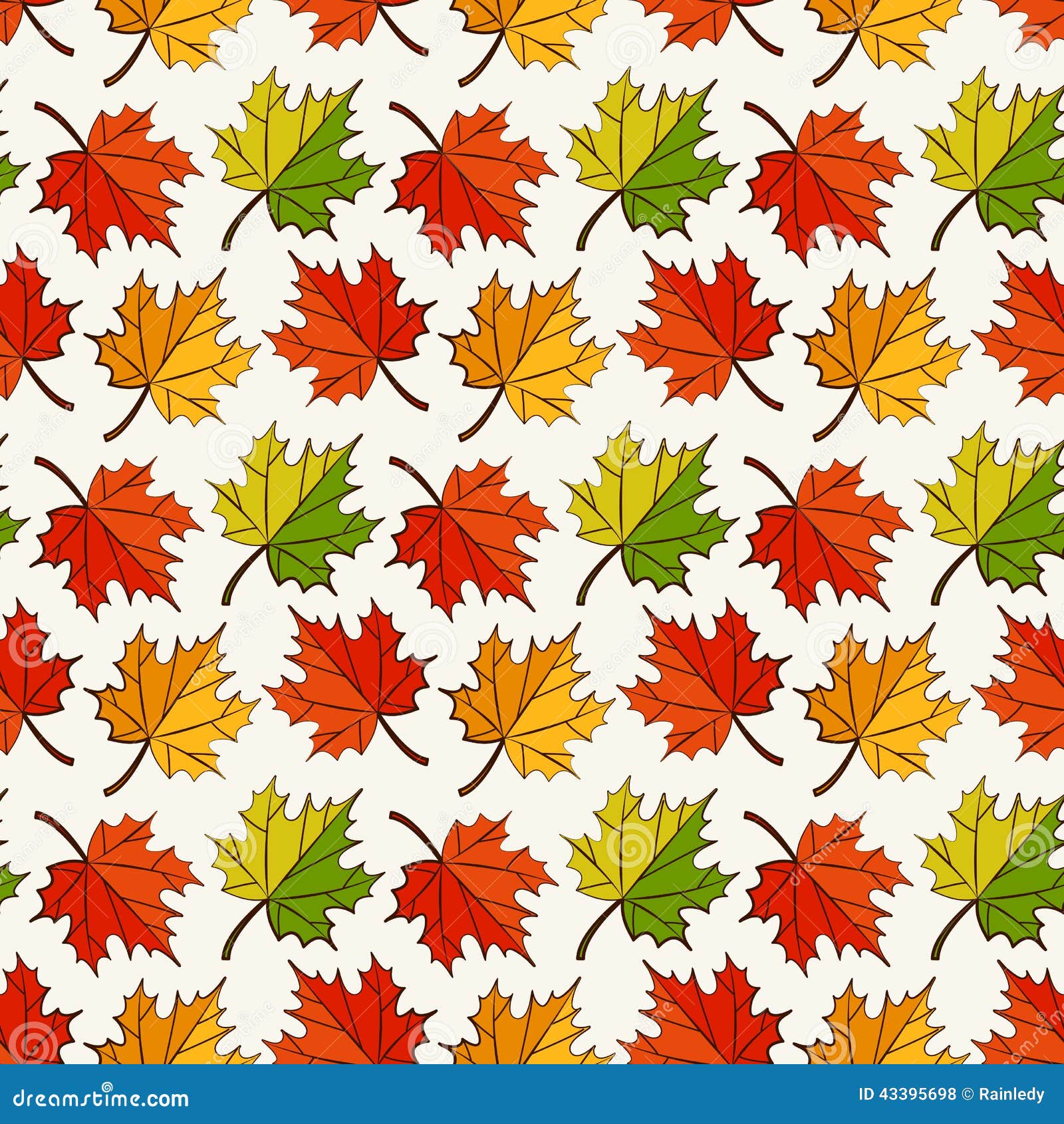 Autumn Seamless Pattern with Maple Leaves. Vector Background. Stock ...