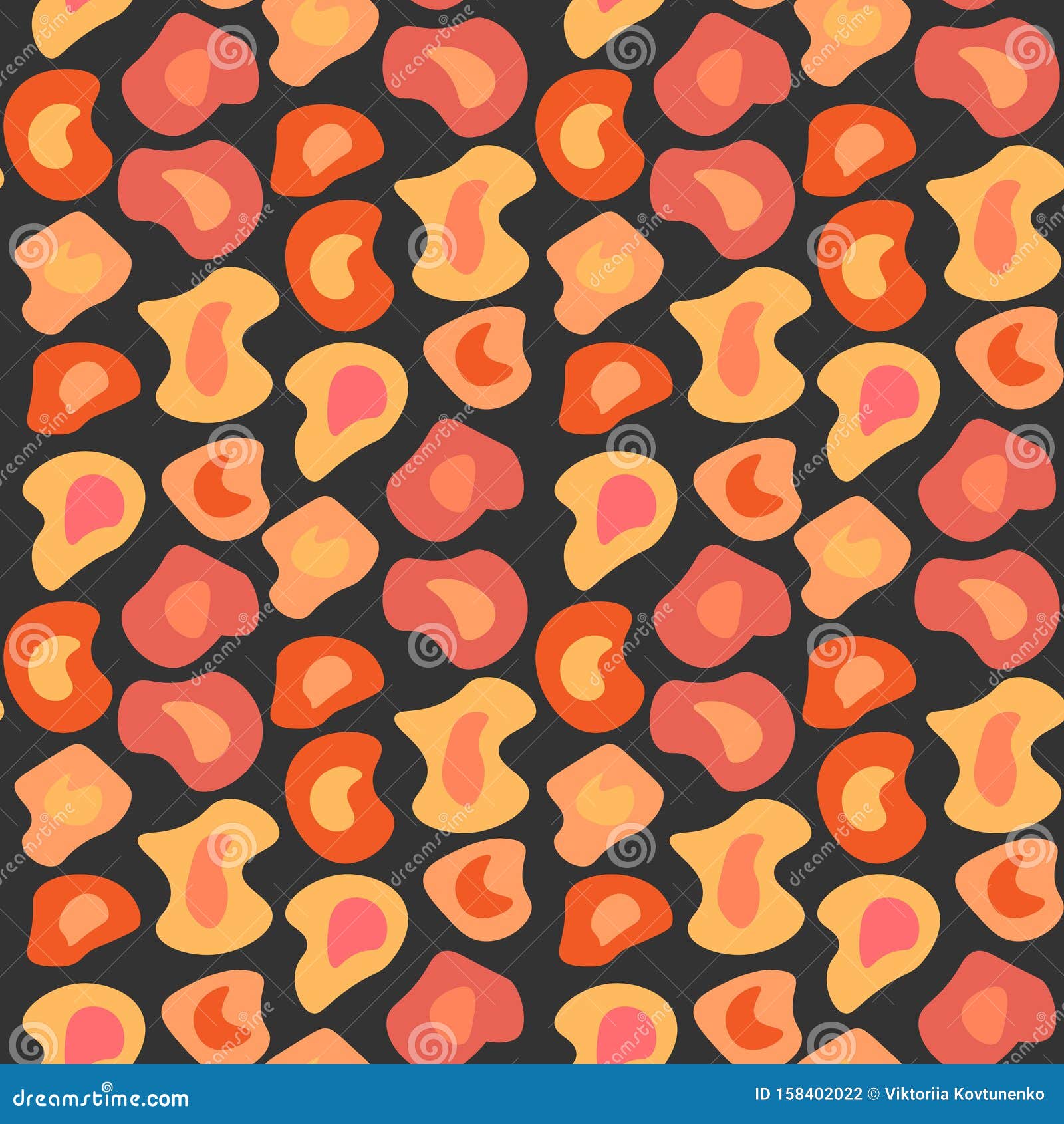 Autumn Seamless Pattern. Yellow and Orange Abstract Liquid Flat ...