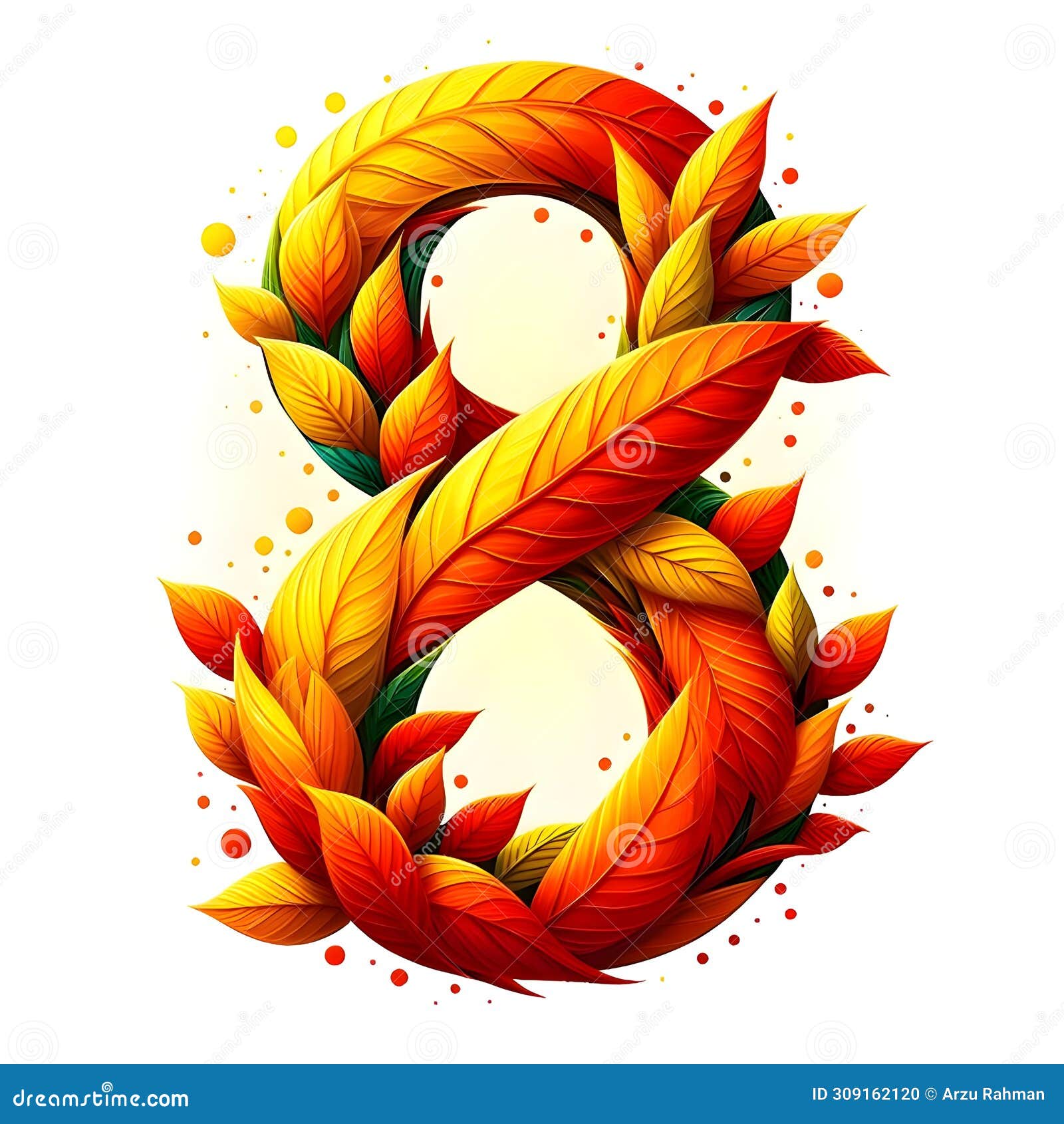 Autumn Season Leaf Shape Eight Stock Illustration - Illustration of ...