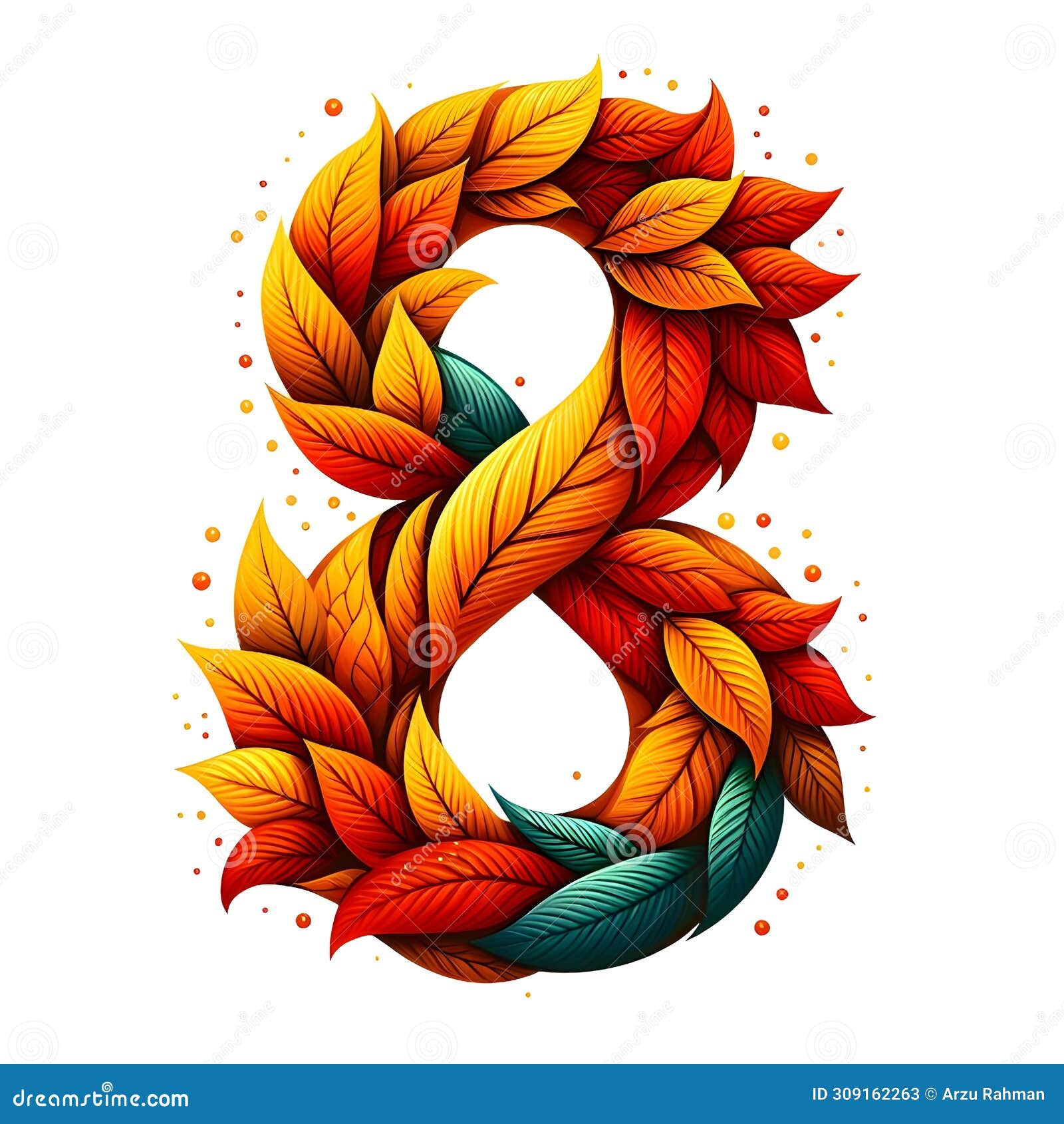 Autumn Season Leaf Shape Eight Stock Illustration - Illustration of ...
