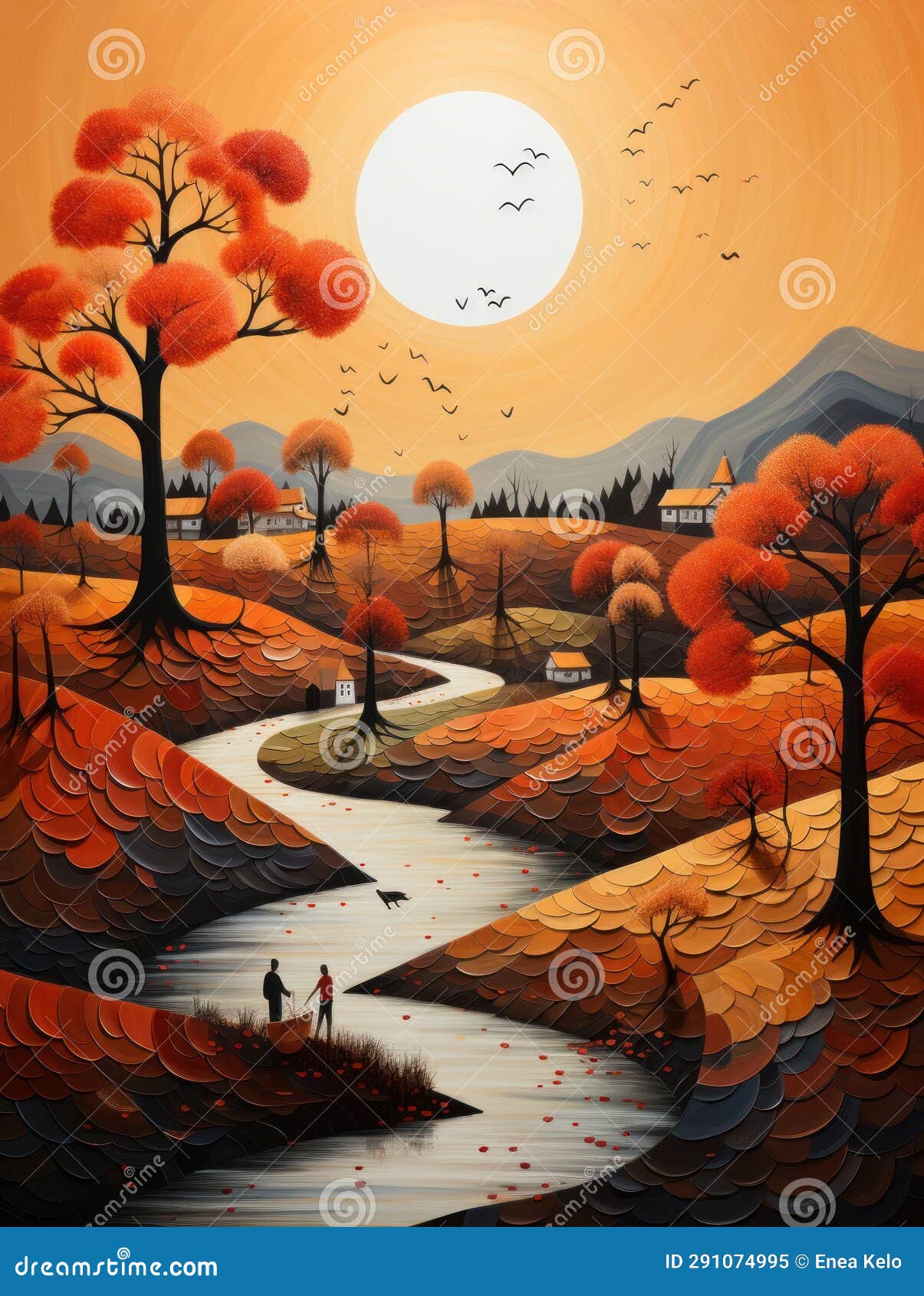 Autumn Season Mysterious Surrealism Stock Illustration - Illustration ...