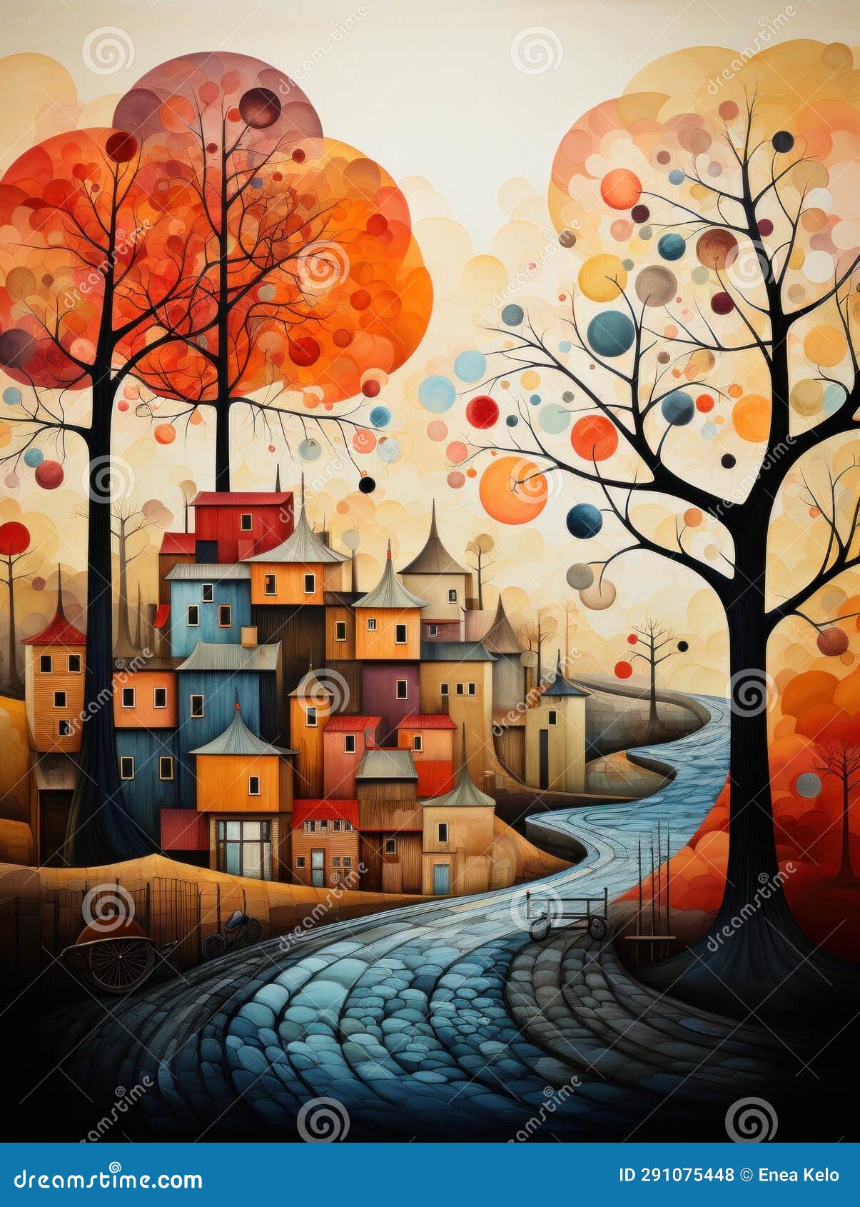 Autumn Season Mysterious Surrealism Stock Illustration - Illustration ...