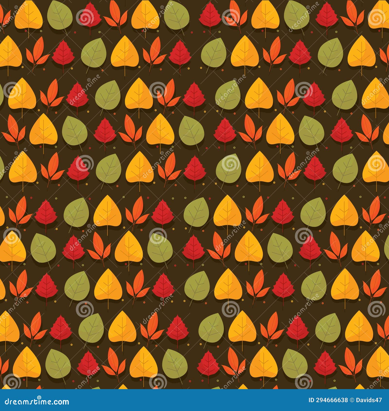 Autumn Seasonal Pattern Background with Leaves Vector Stock Vector ...