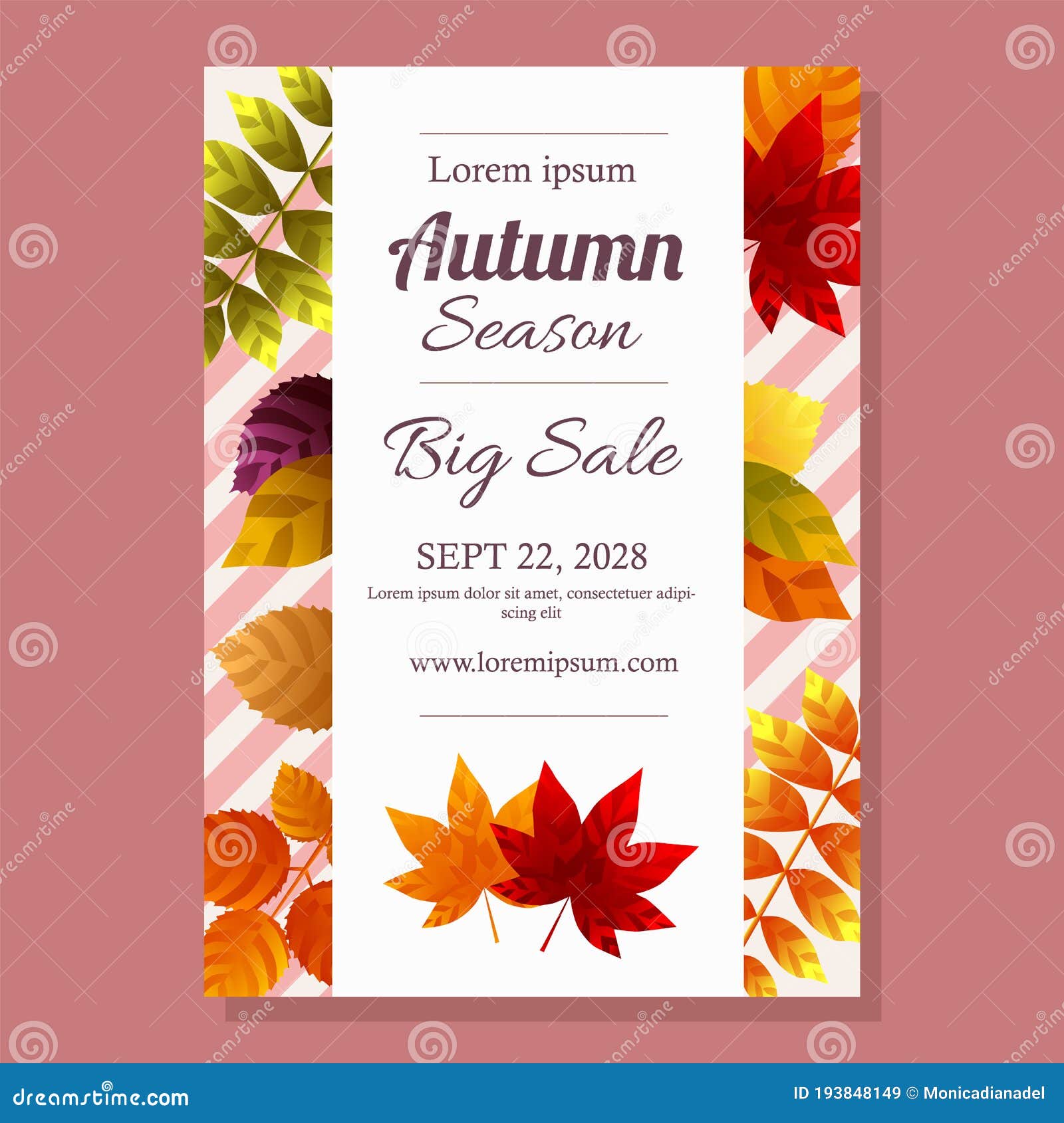 Autumn Seasonal Posters with Autumn Leaves Elements Stock Vector ...
