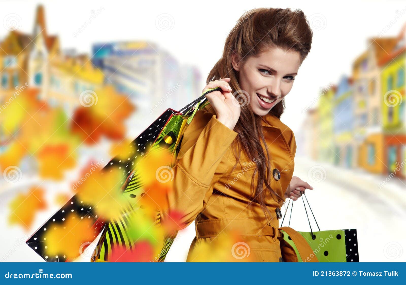 Autumn shopping stock photo. Image of hand, fashion, brunette - 21363872
