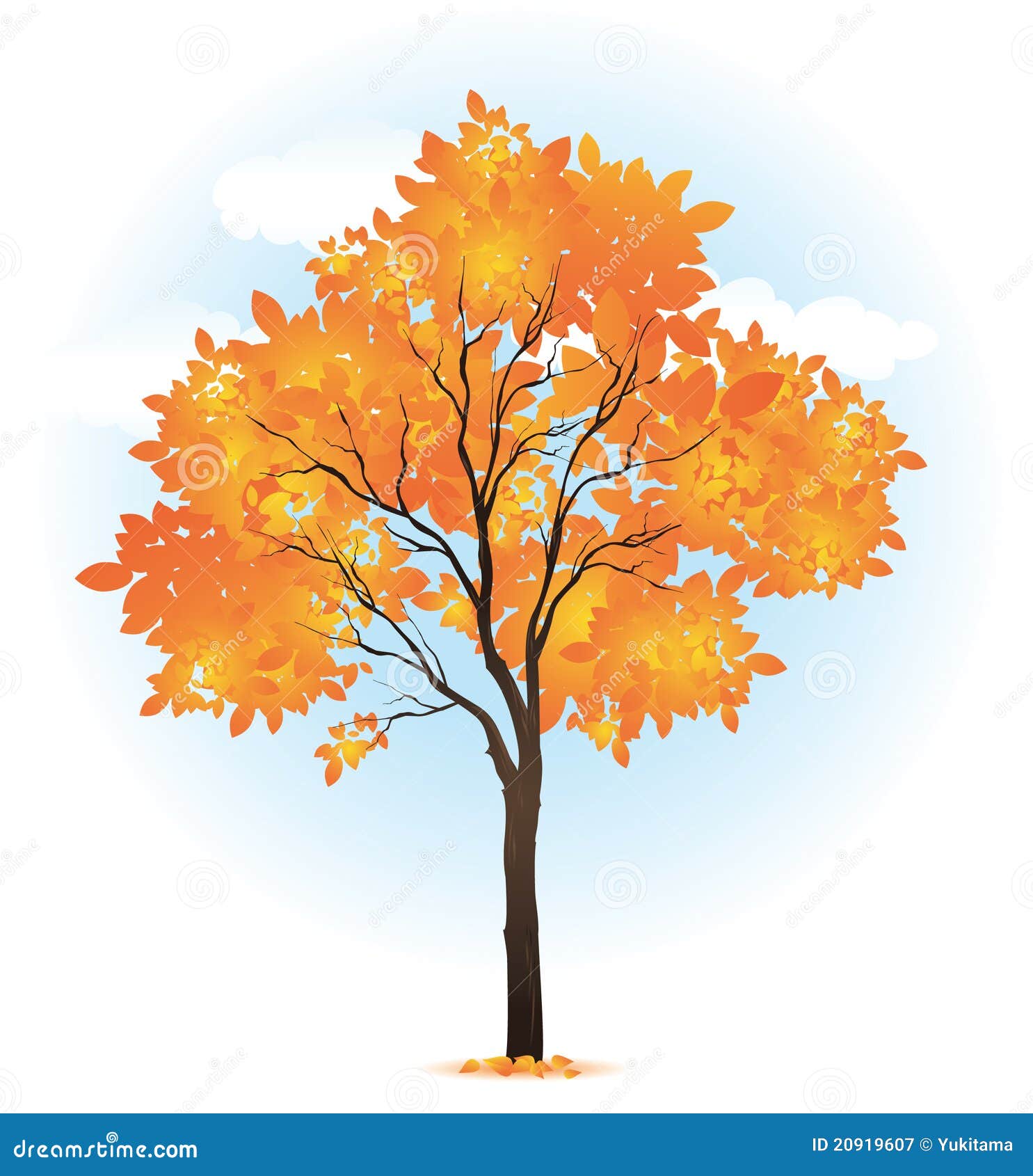 Autumn single tree stock vector. Illustration of nature - 20919607