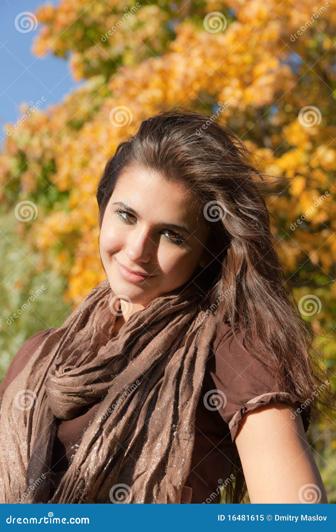 Autumn smile stock image. Image of cute, warm, eyes, adult - 16481615