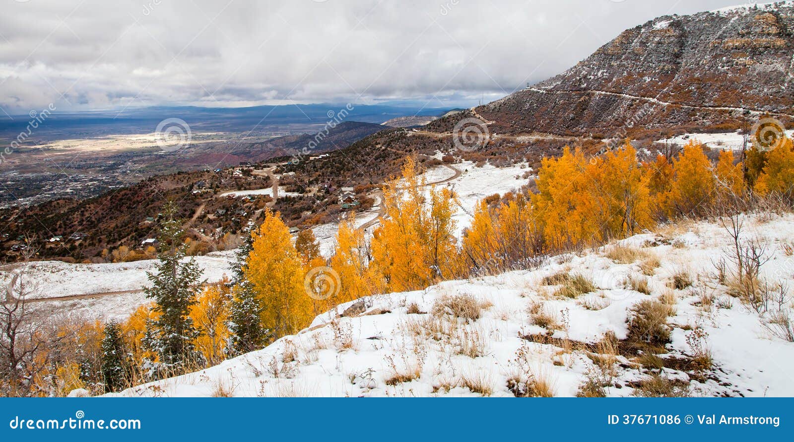 Autumn Snow stock photo. Image of fall, gray, city, scenery - 37671086