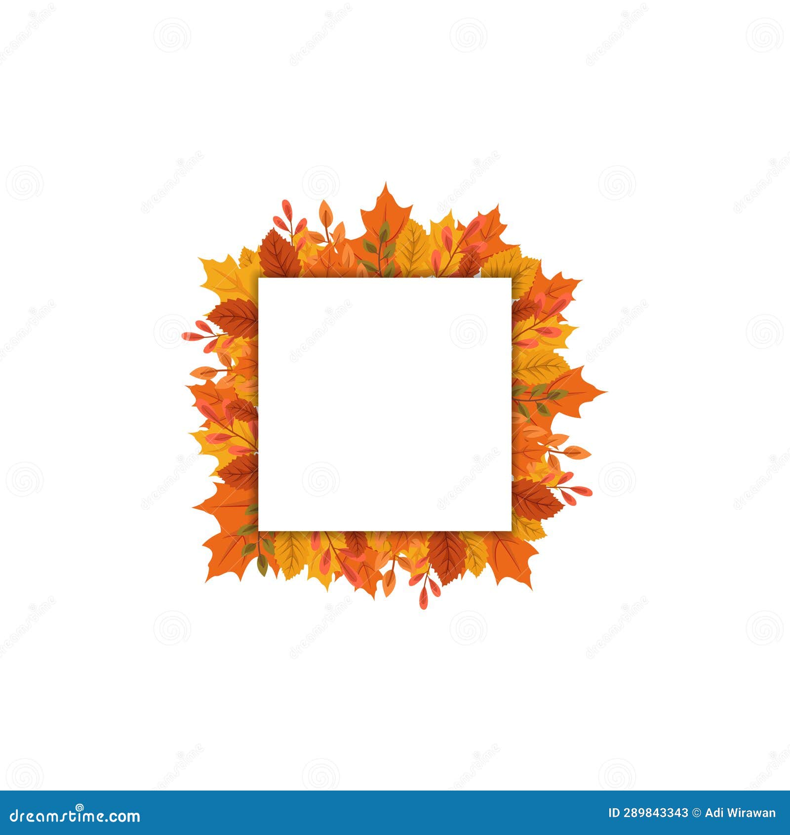 Autumn Square Frame Vector Design Stock Vector - Illustration of twig ...