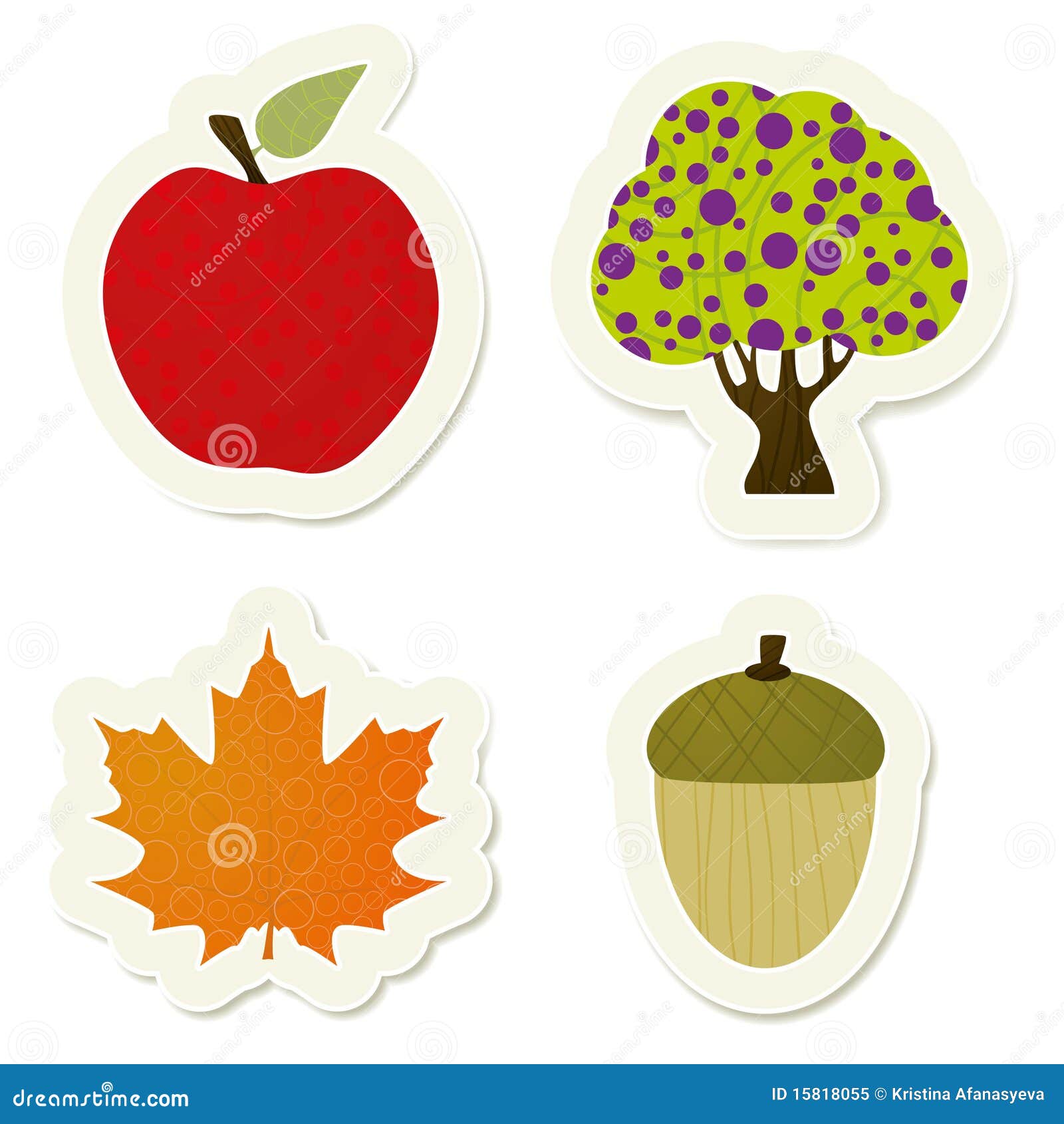 Autumn stickers set stock vector. Illustration of leaf - 15818055