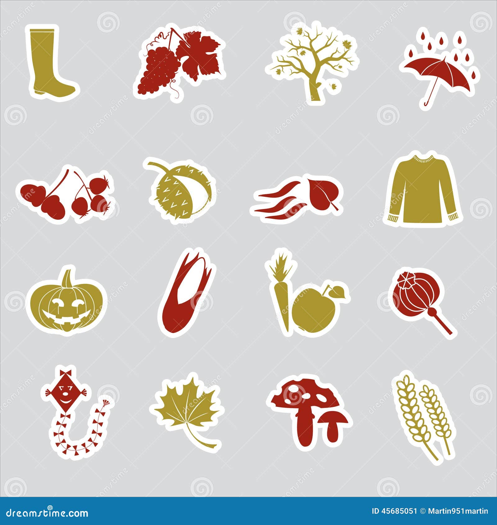 Autumn stickes set stock vector. Illustration of stickers - 45685051