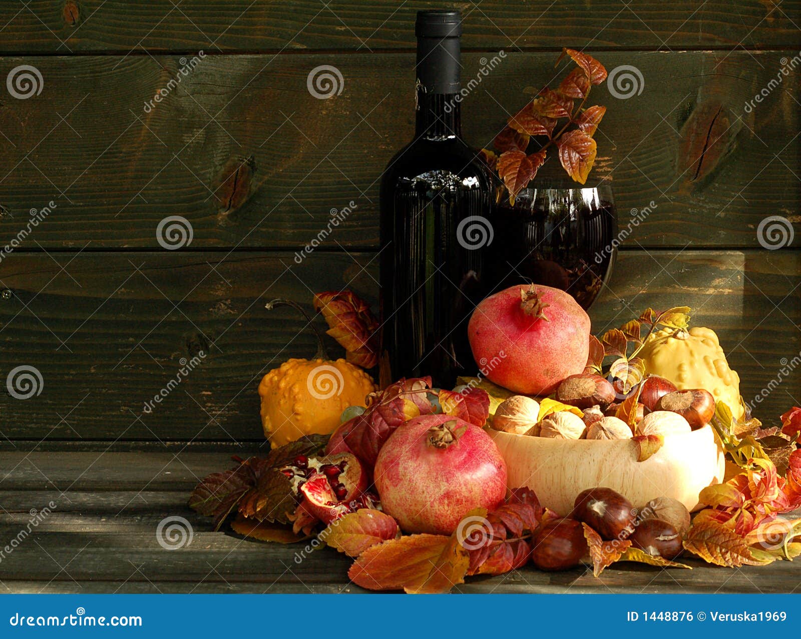 Autumn still life stock photo. Image of pomegranate, autumn - 1448876