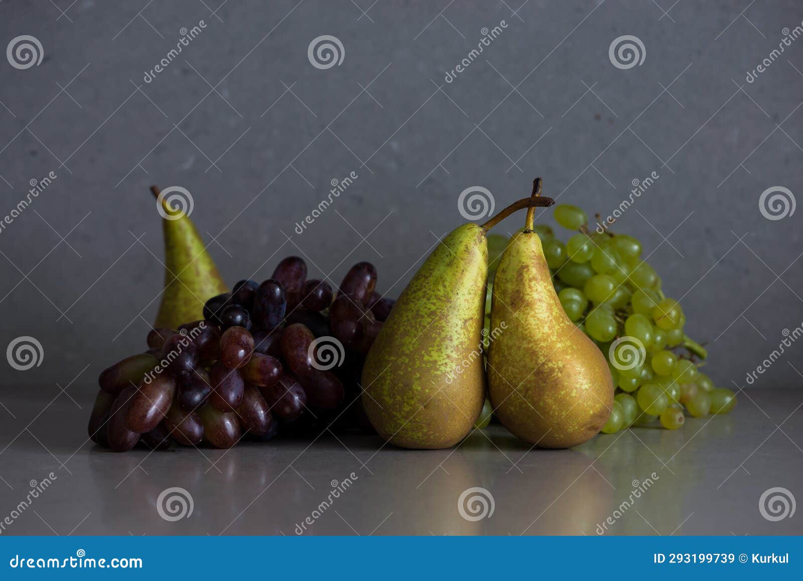 Autumn Still Life with Pears and Grapes Stock Image - Image of object ...