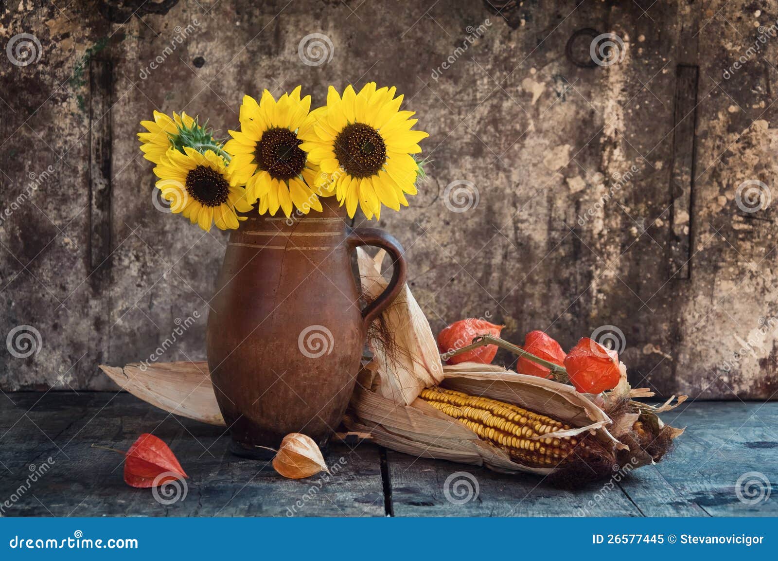 Autumn still life on table stock image. Image of decor - 26577445