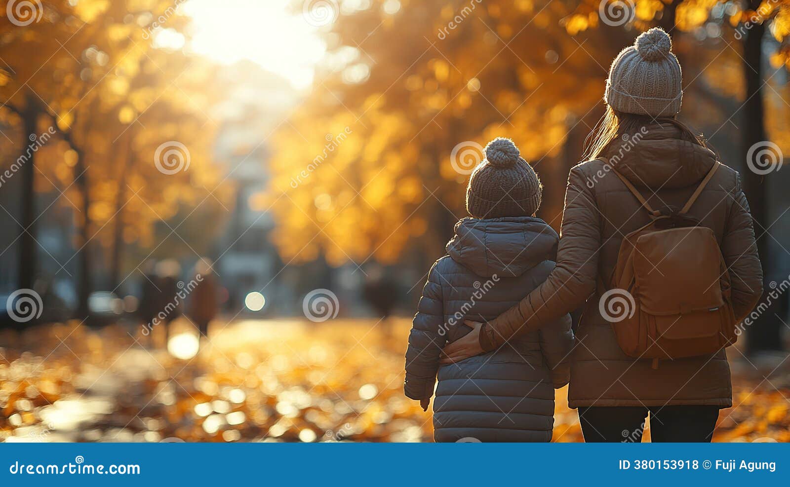 Autumn Stroll In A Vibrant City Park Illustration Royalty-Free Stock ...