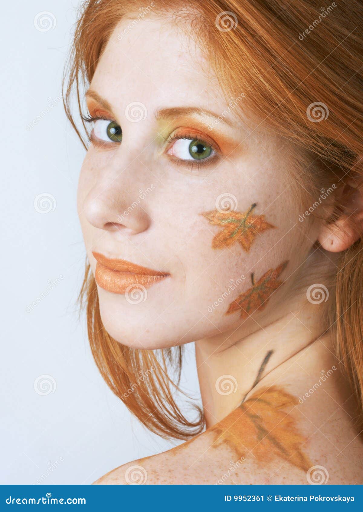 Autumn style face-art stock image. Image of autumn, ceremonial - 9952361