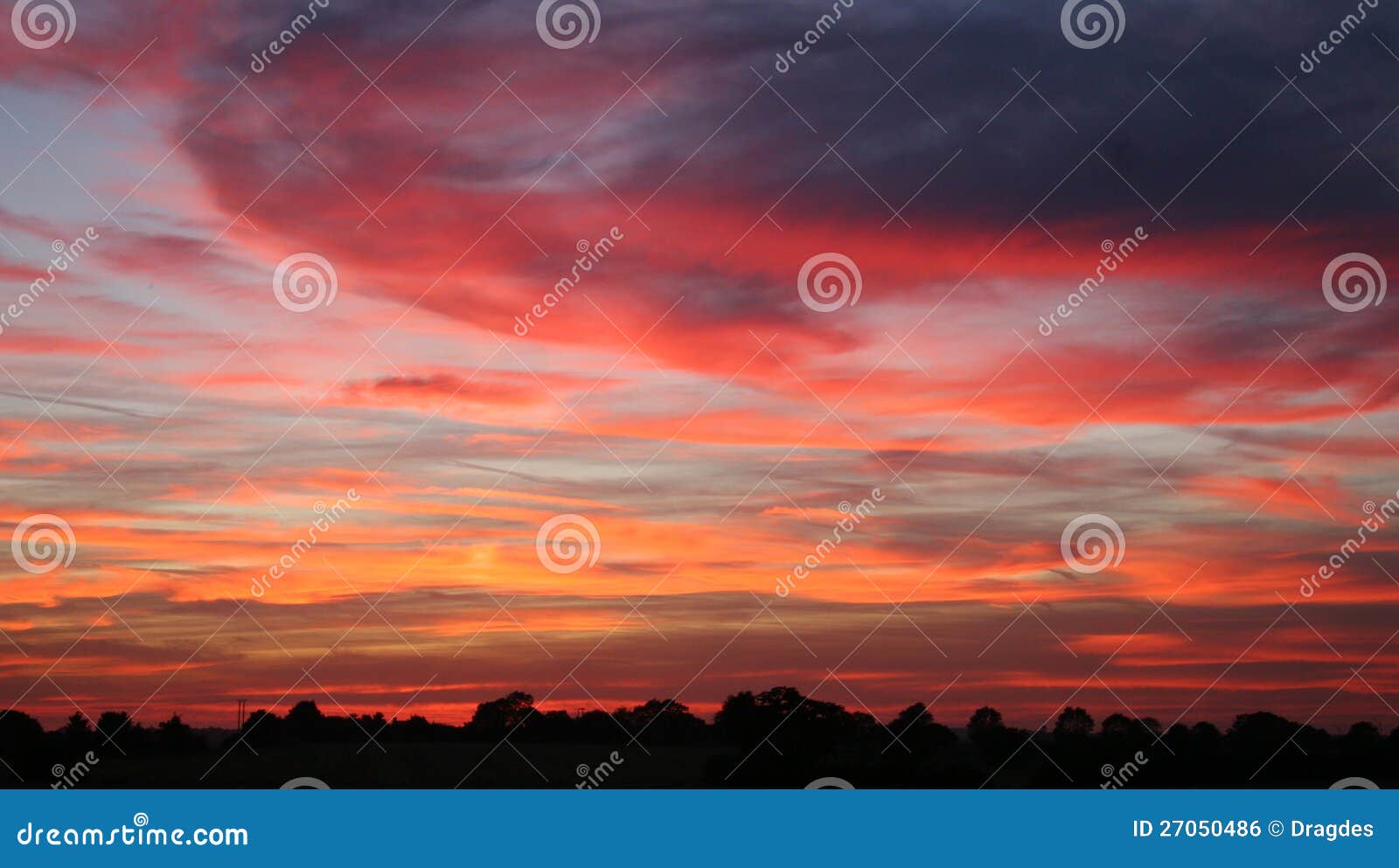 Autumn Sunset Over Tree-line Stock Photo - Image of cold, beauty: 27050486