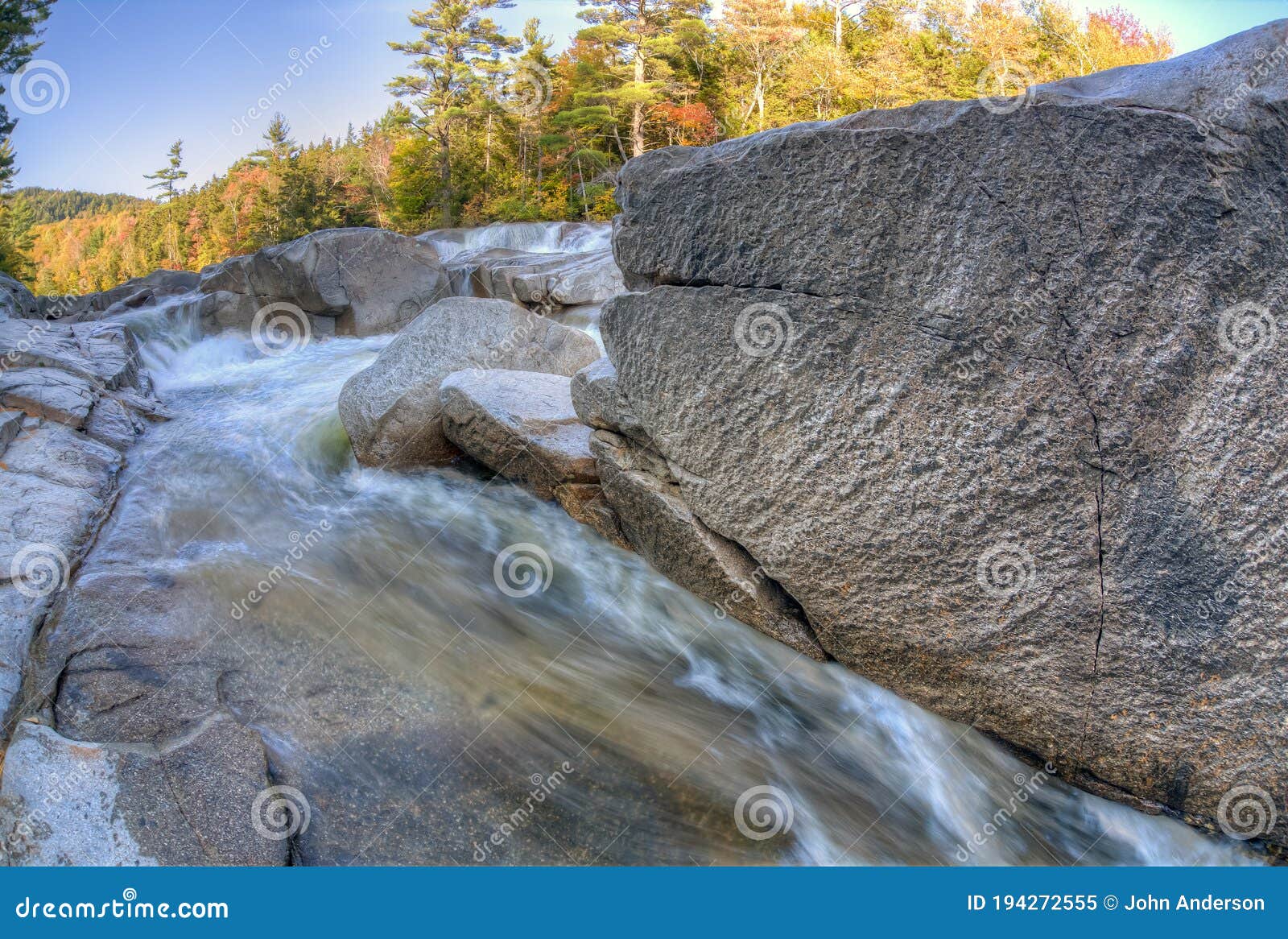 Autumn on the swift river stock image. Image of swift - 194272555