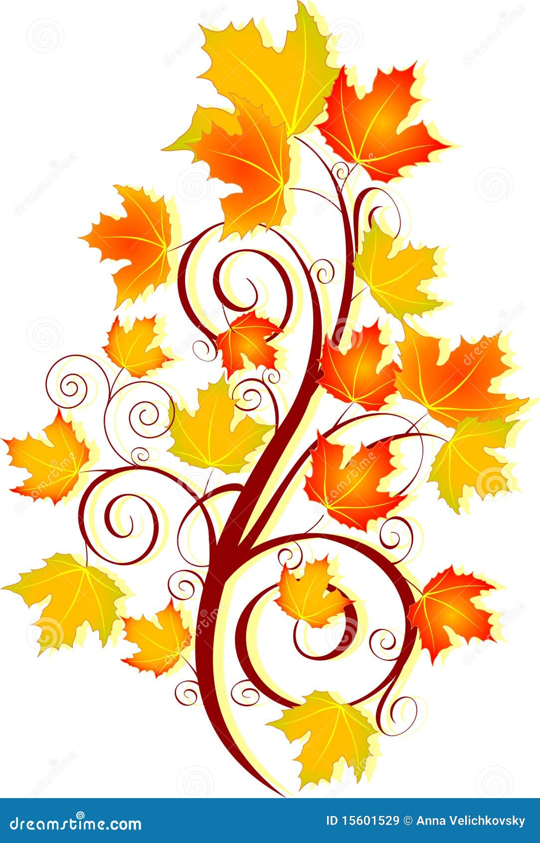 Autumn swirl stock illustration. Illustration of design - 15601529