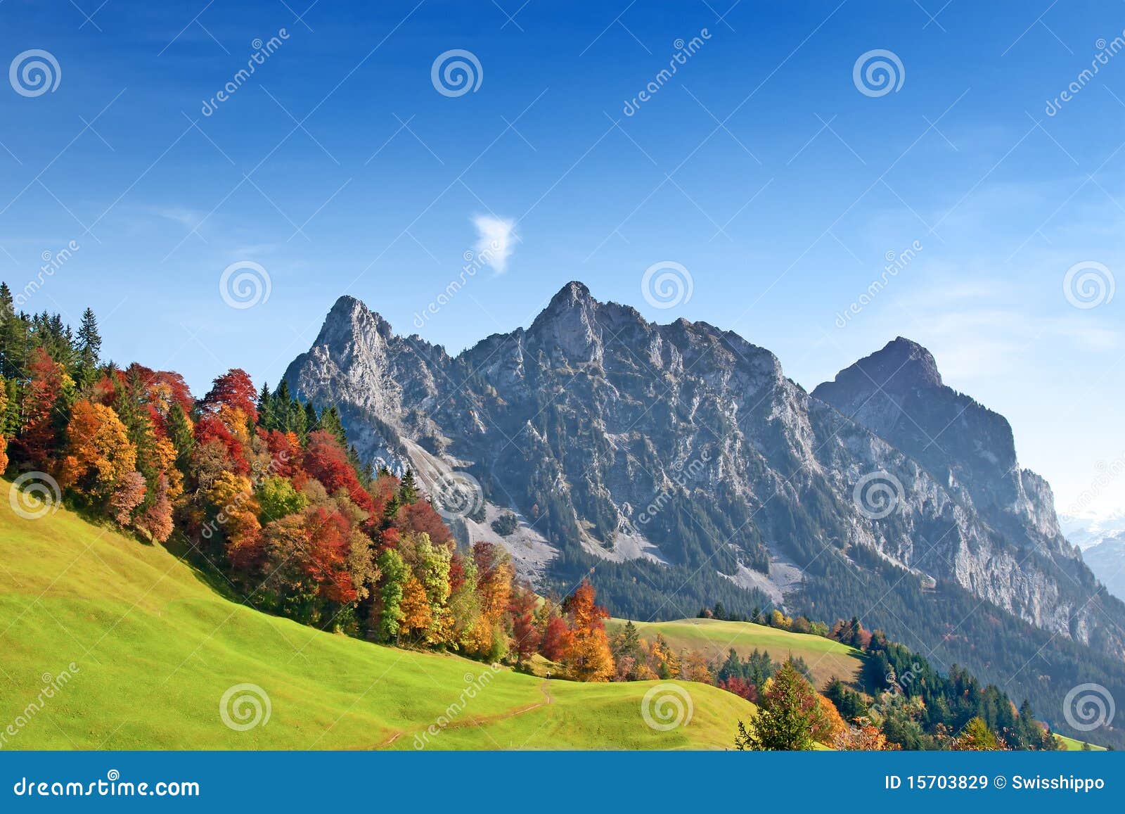 Autumn in swiss alps stock image. Image of maple, activity - 15703829