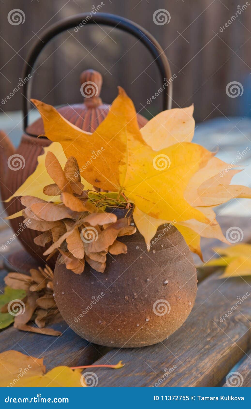 Autumn tea - stock image. Image of faded, autumn, teapot - 11372755
