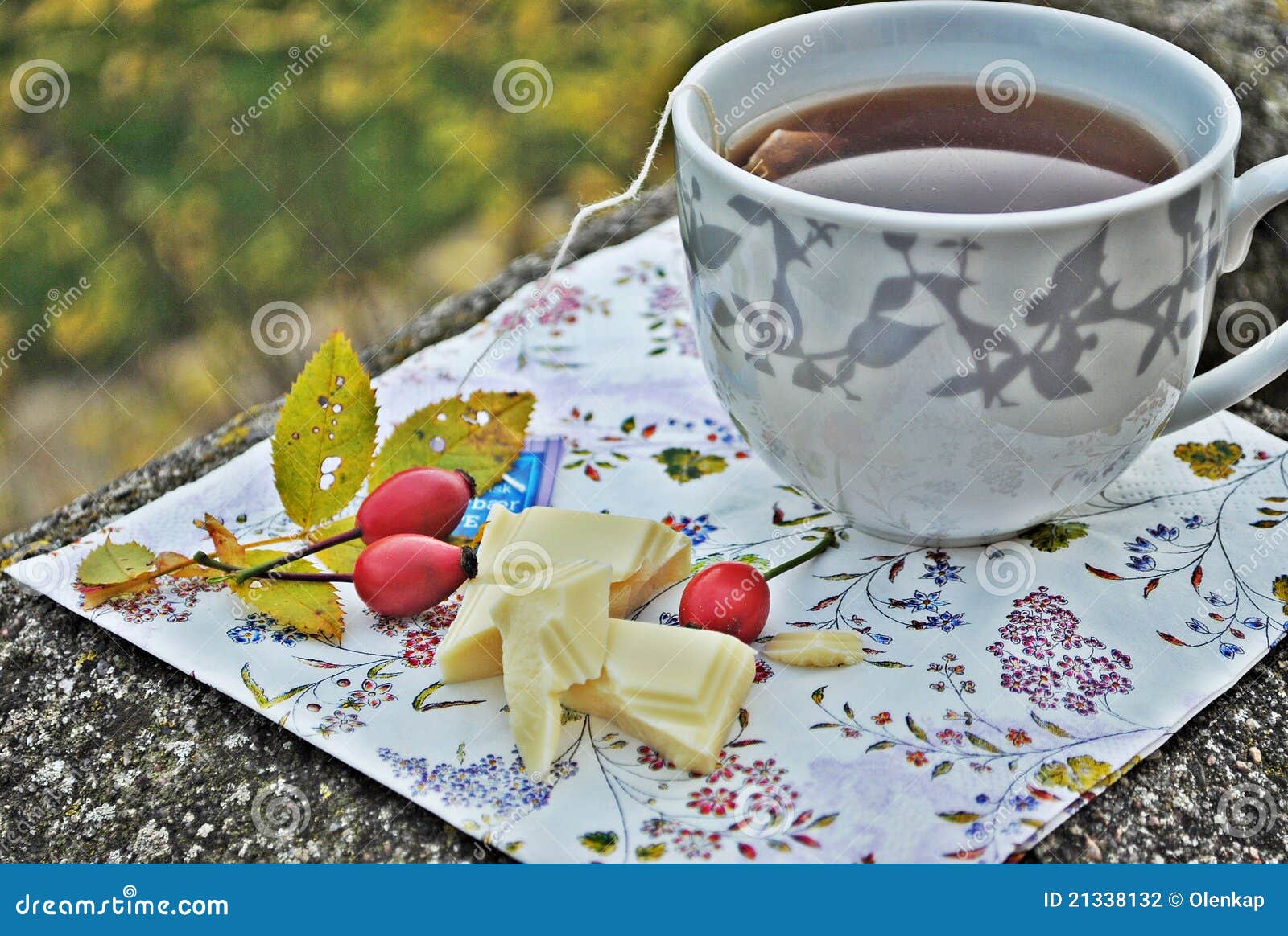 Autumn tea drinking stock photo. Image of drink, foliage - 21338132