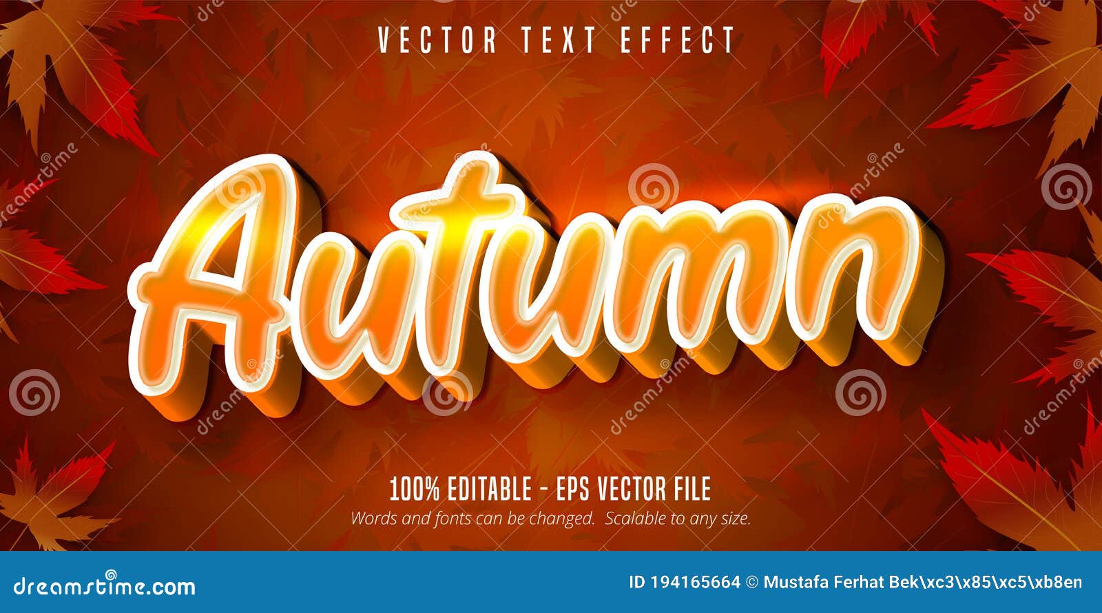 Autumn Text, Autumn Style Editable Text Effect on Maple Leaves ...