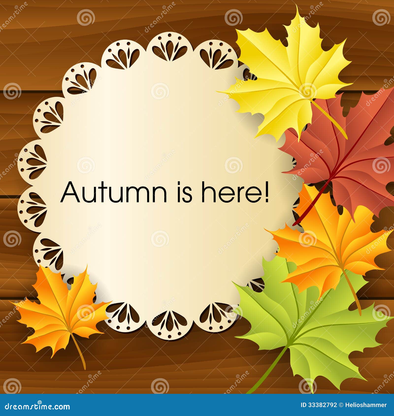 Autumn Text Frame with Leaves Stock Vector - Illustration of message ...