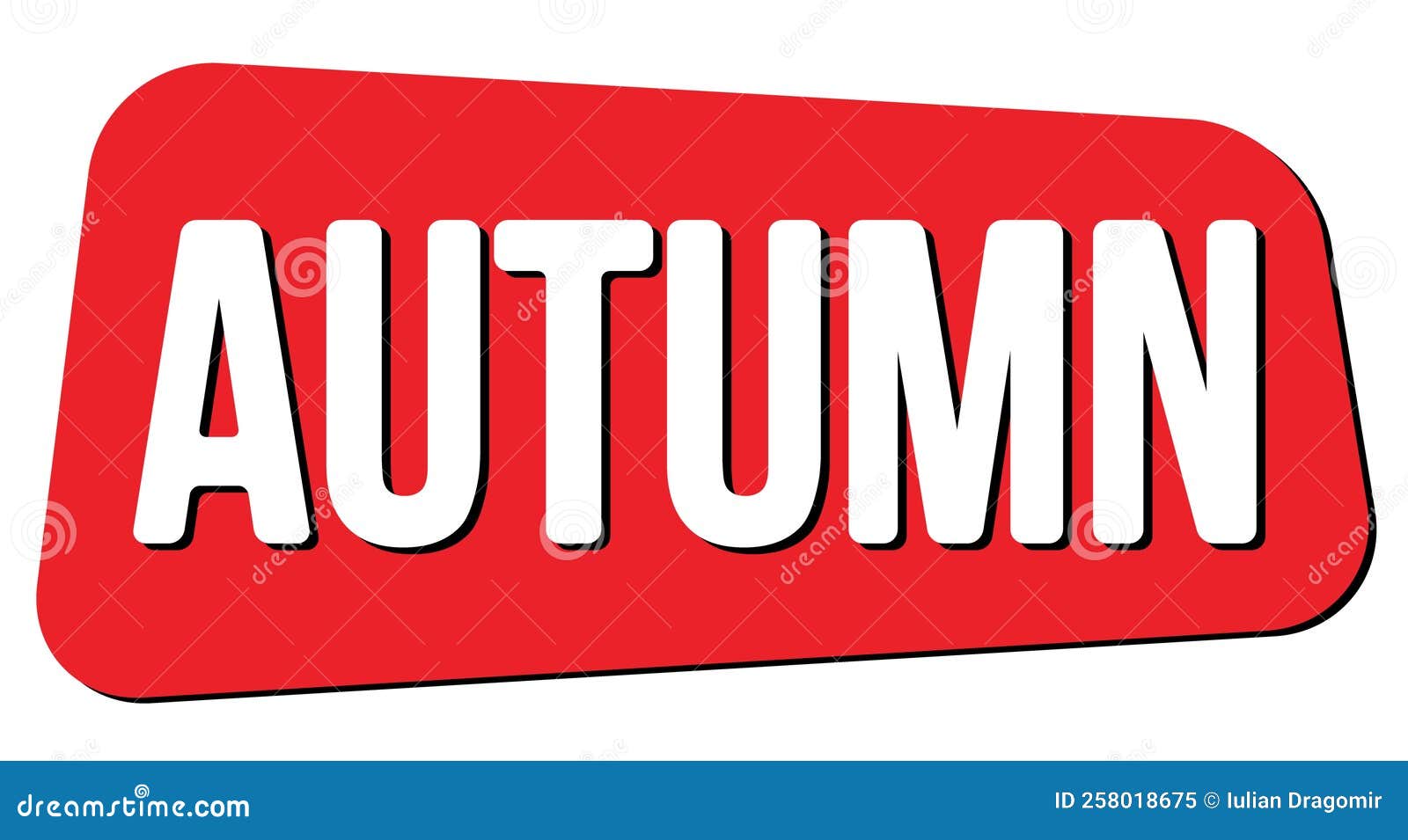 AUTUMN Text on Red Trapeze Stamp Sign Stock Illustration - Illustration ...