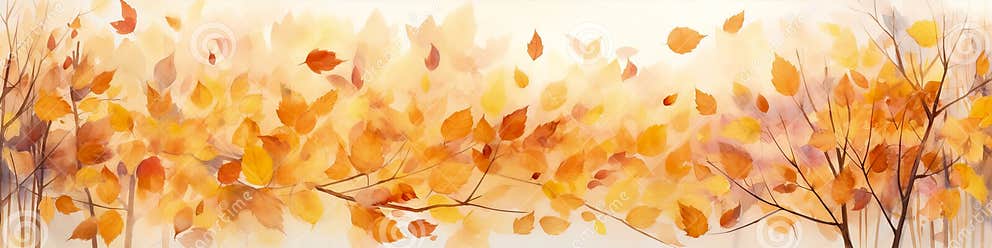 Autumn Theme Banner Bacground Design Stock Illustration - Illustration ...