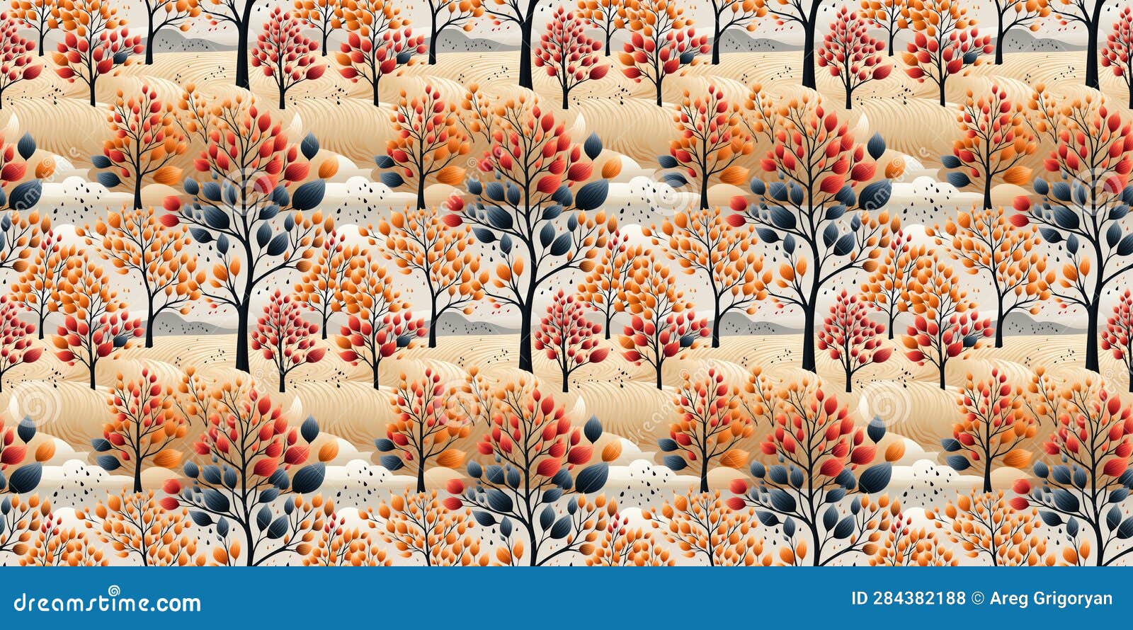 Autumn Theme Seamless Pattern Design Stock Illustration - Illustration ...