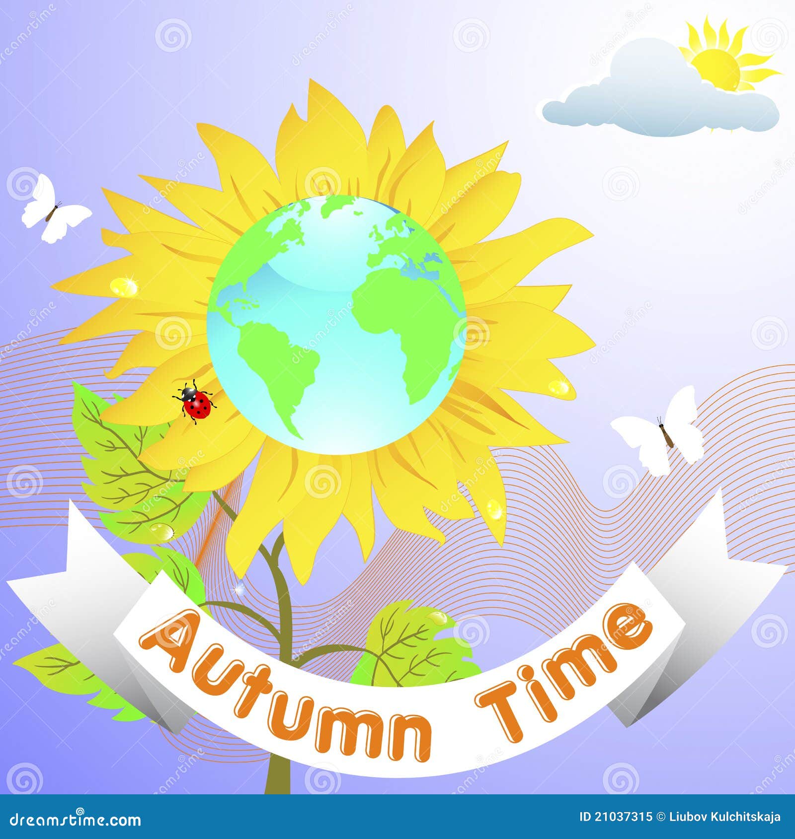 Autumn Time - Hand Drawn Lettering Card, Background. Vector ...