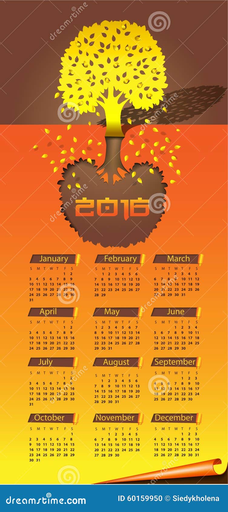 Autumn time calendar stock illustration. Illustration of autumn - 60159950