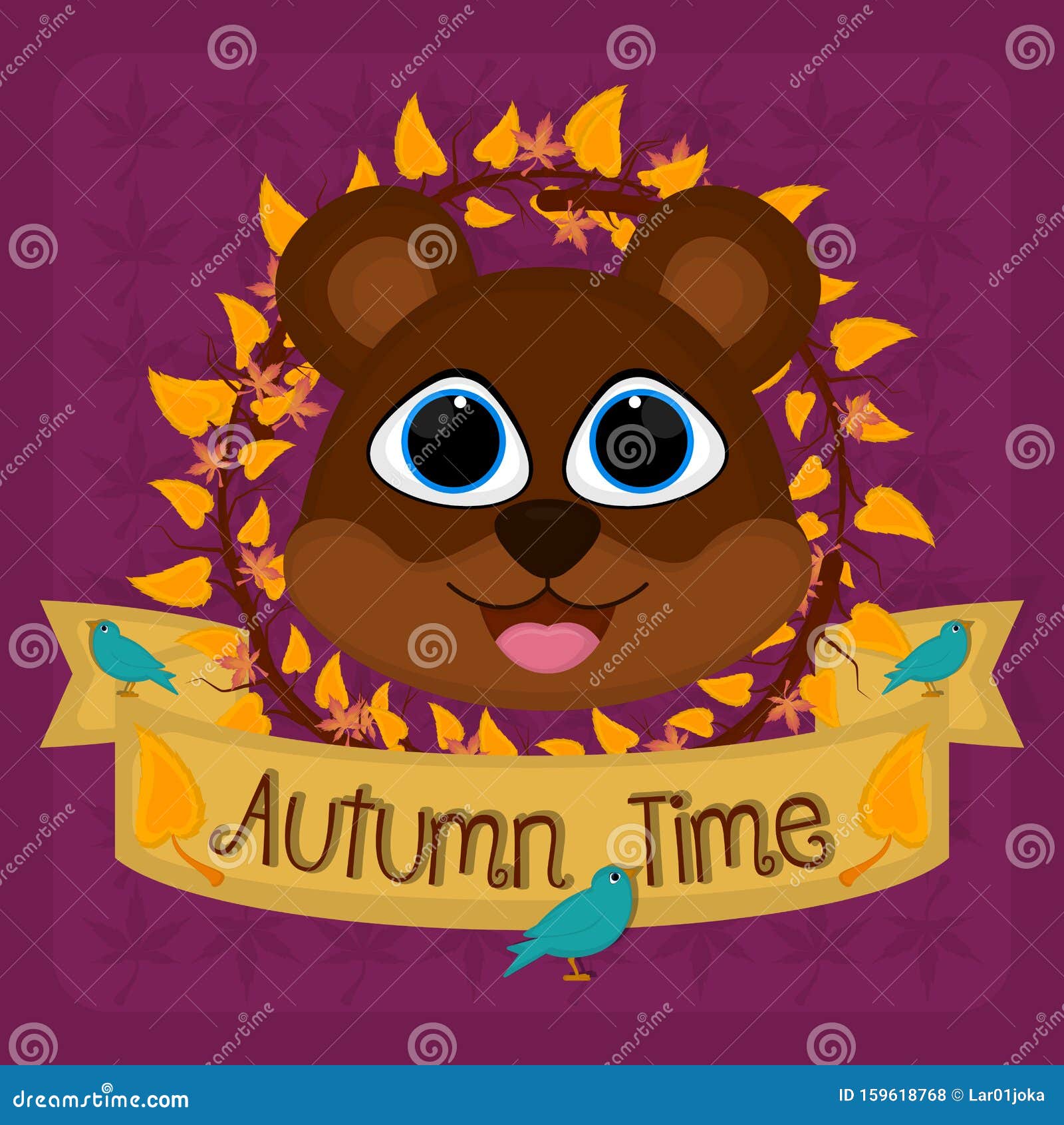 Autumn time card stock vector. Illustration of garden - 159618768