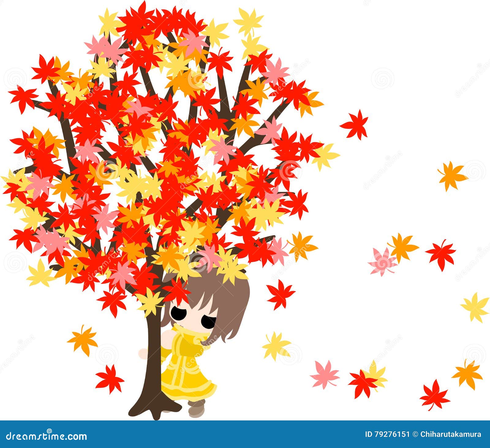 An autumn time stock vector. Illustration of painting - 79276151